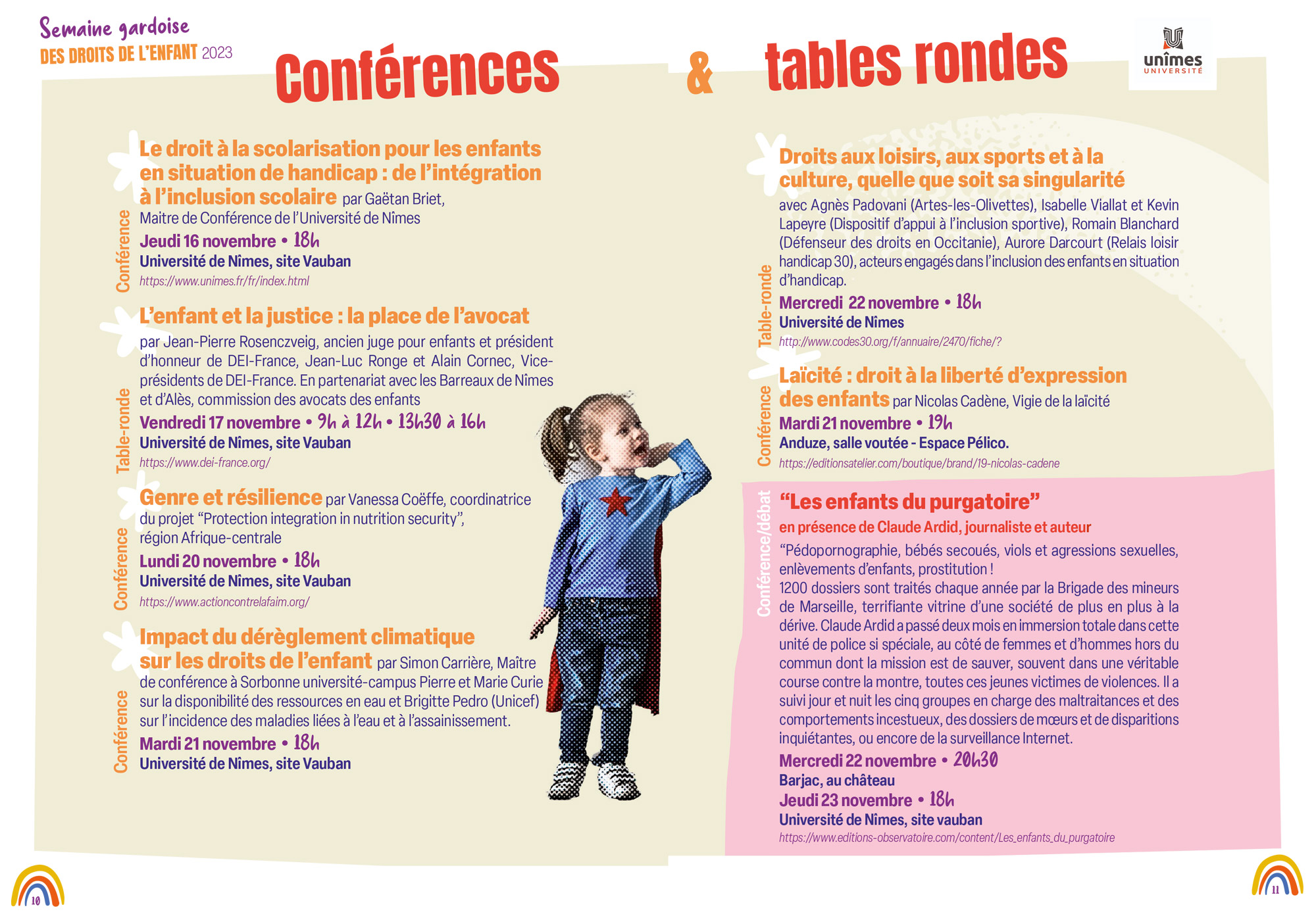 21e journée universelle des droits de l'enfant - Nîmes Université